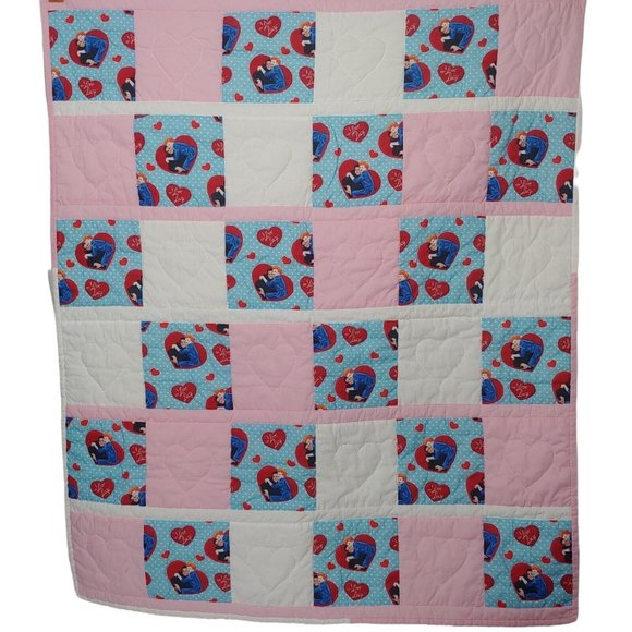 Handmade | Bedding | Handmade I Love Lucy Baby Quilt Blanket Pink Blue ...